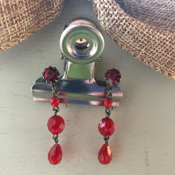 Jewelry | Vintage Ruby Red Drop Earrings | Poshmark